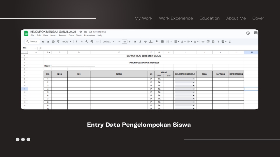 Entry Data Karyawan, Presensi, Daftar Nilai, RAB, LPJ
