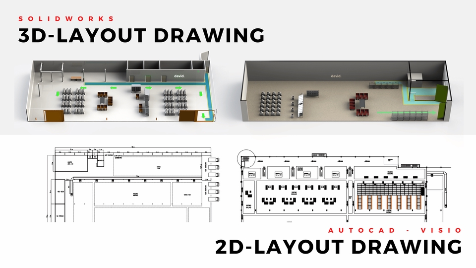 3D Facility Drawing (Include custom tools, machine, pedestrian, etc.)