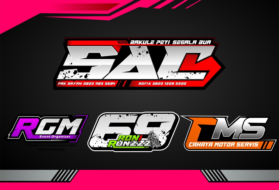 Saya akan mendesain logo tim balap tomotif/ logo racing yang keren