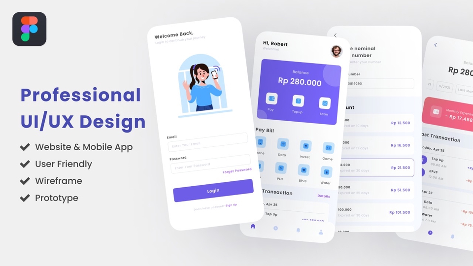 Design UI/UX Aplikasi Mobile || Creative & Modern Design