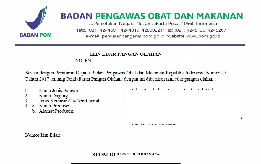 Registrasi BPOM MD dan ML