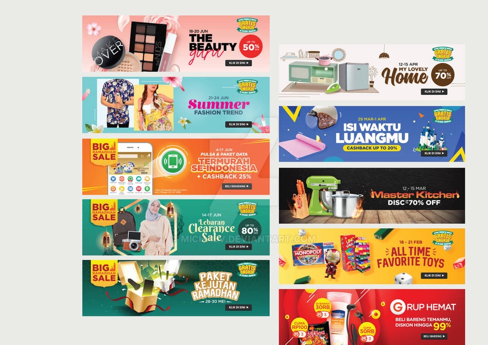 Custome Banner (YouTube, Facebook, Shopee, dll) Sesuai Request