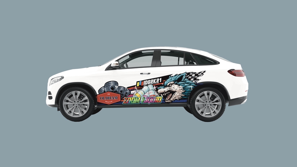 Desain illustrasi decal mobil