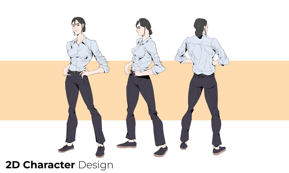 Membuat Desain Karakter 2D - Depan, Samping, Belakang