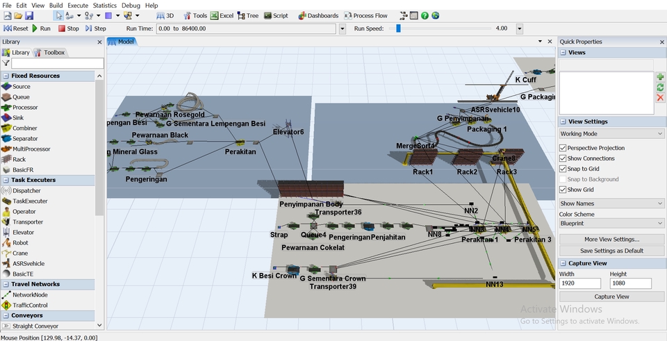 Pembuatan Model Simulasi Industri 3D Flexsim