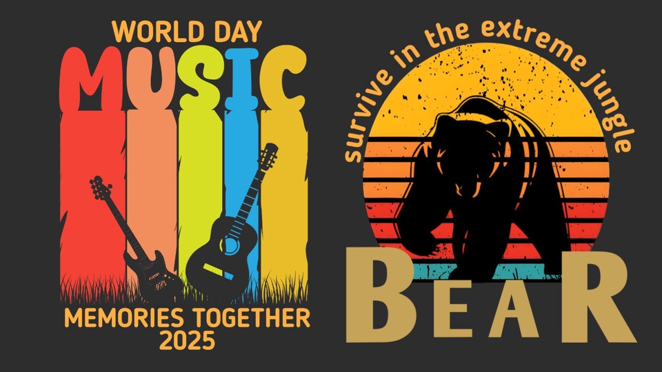 Desain kaos bergaya vintage, modern, typography sesuai yang anda mau