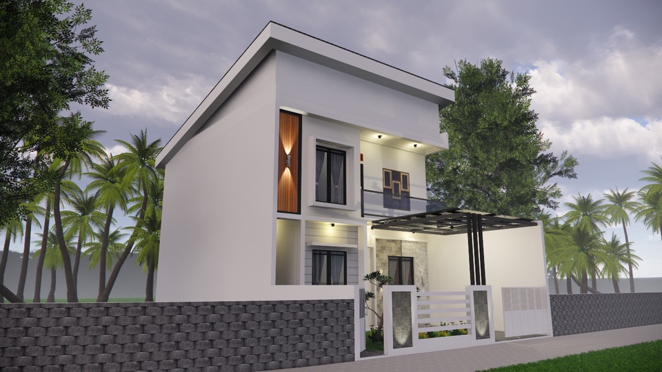 Jasa Desain Gambar Rumah 3D SketchUp dan Include Render Tampak Perspektif