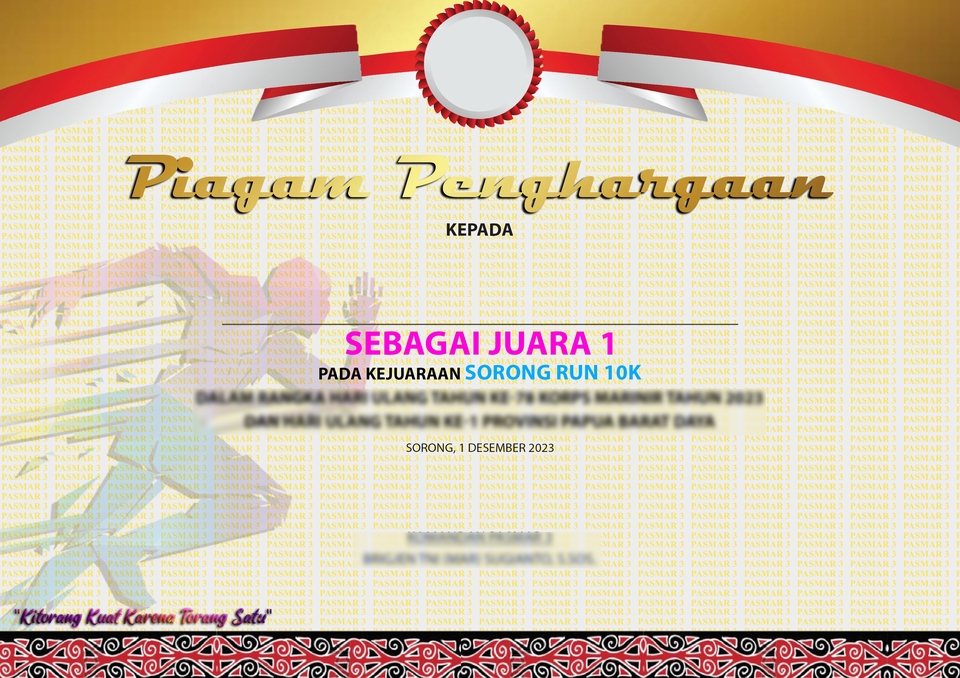 Desain Sertifikat/Piagam Custom 24jam - Free Revisi