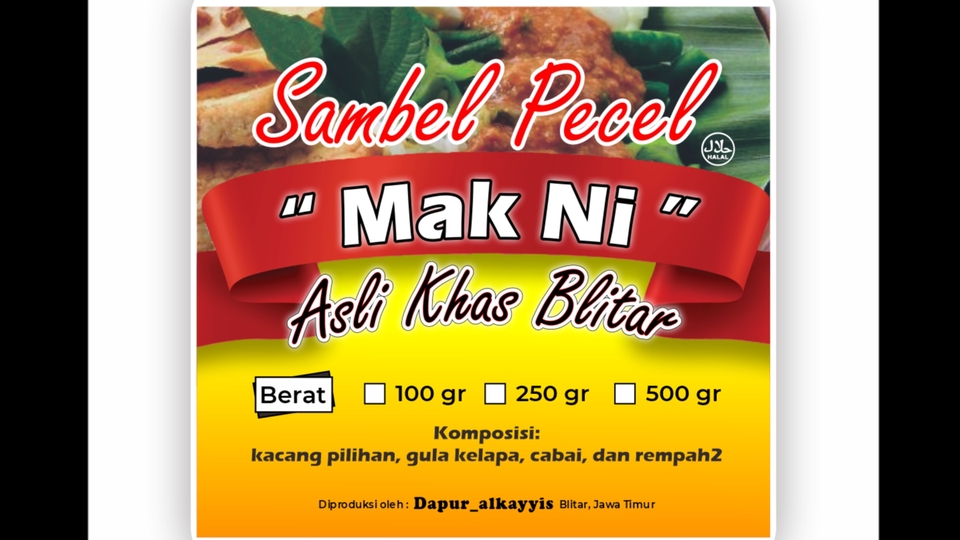 Desain label atau kemasan sederhana 1-3 hari jadi