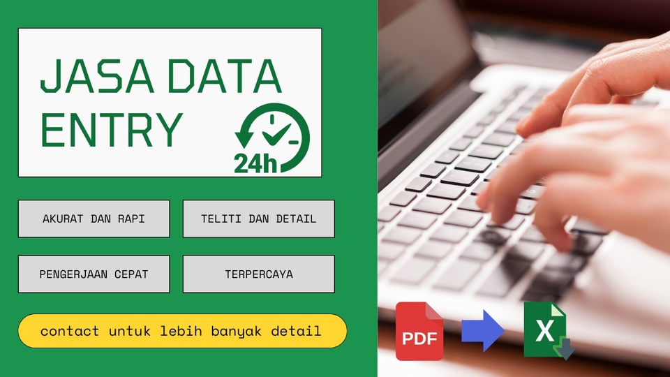 Jasa Data Entry Excel, Product Listing, Convert PDF to Excel, Pembuatan template excel dalam 24 jam