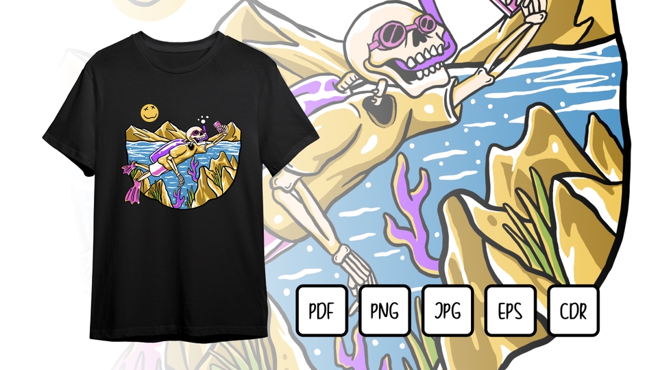 Desain Kaos Ilustrasi (Keren, Unik, Menarik) "VINTAGE RETRO ILLUSTRATION"