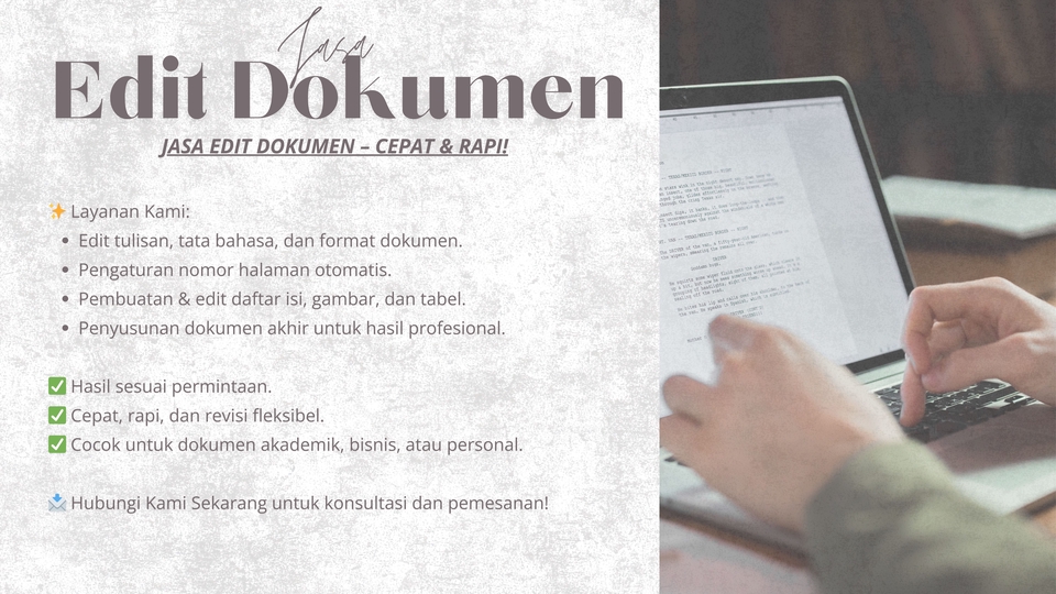 Layanan edit dan format dokumen | Word, Excel, PDF siap digunakan