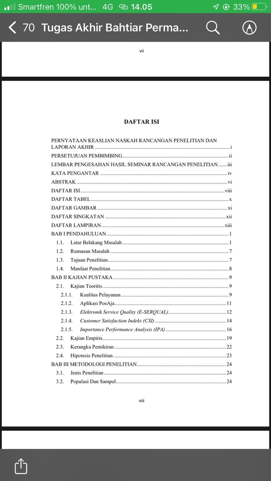 Jasa Edit/Pembuatan Daftar Isi/ Daftar Tabel/ Diagram/ Daftar Pustaka