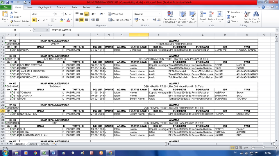 Draft Penerima Bantuan BLT-BBM (form excel)