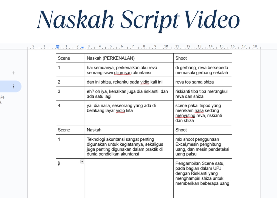 Jasa Penulisan Sesuka Pelanggan (Script video, Konten, Makalah, Essay ...
