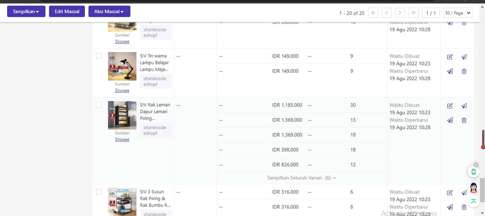 Jasa scrape Shopee, Lazada, Tokopedia, Bukalapak, Bibli, Tiki, Sendo, Tiktok shop, dsb