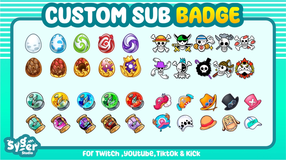 Custom Sub badge untuk Youtube dan Twitch streamer