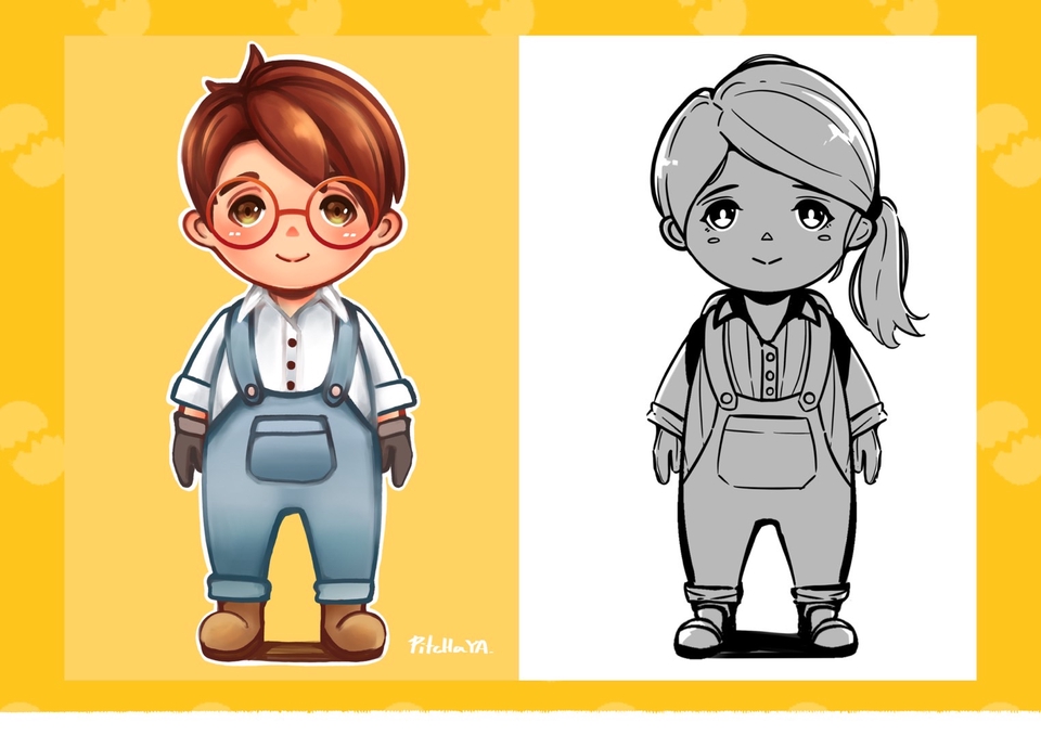 รับวาดออกแบบ Character น่ารัก,Sticker Line,Mascot