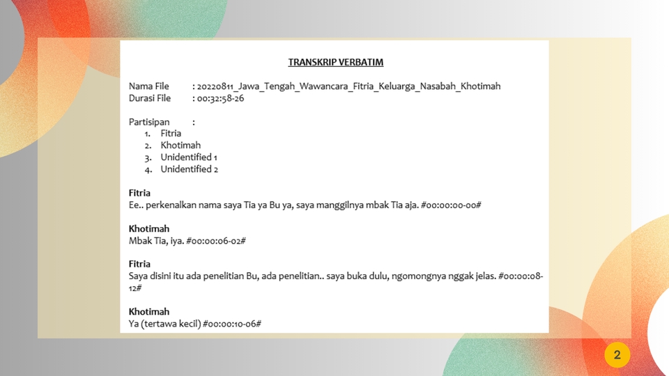 Transkripsi Audio ke Text (Verbatim)