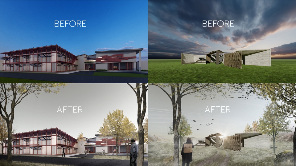 3D Perspective Render Interior/Exterior + retouch