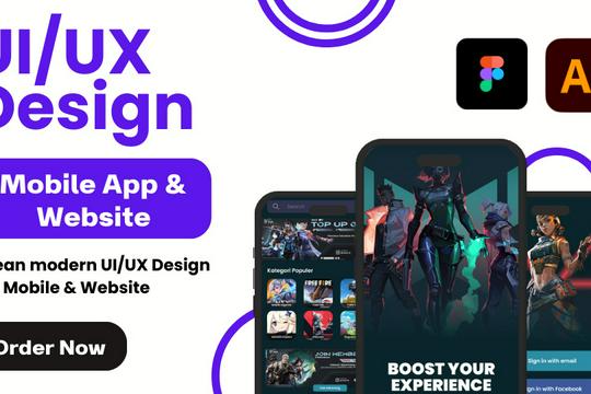 Clean & Modern UI/UX Desain Mobile dan Website