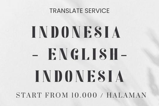 JASA TRANSLATE ENGLISH - INDO / INDO - ENG