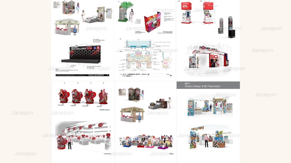 ออกแบบโครงสร้าง3DภาพขายPerspectiveของevent,booth,display