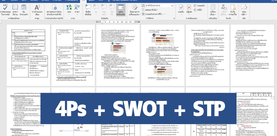วิเคราะห์การตลาด 4Ps , SWOT , STP , Facebook Ads , Line OA