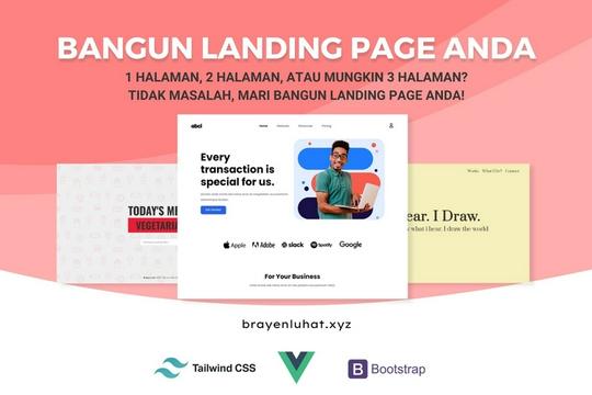 Pembuatan Landing Page : 1 Halaman - Multi Halaman (Tailwind/Bootstrap)