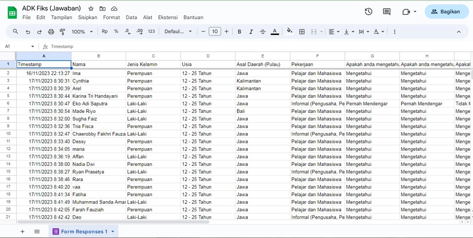 Jasa Entri Data (Microsoft Excel, Spreadsheet, Google Sheet, Google Form, dll)