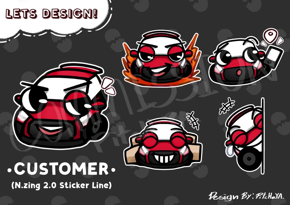 รับวาดออกแบบ Character น่ารัก,Sticker Line,Mascot