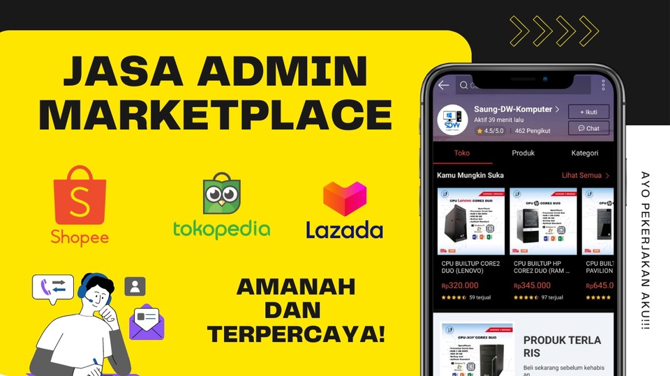 JASA ADMIN MARKETPLACE (SHOPEE/TOKOPEDIA/LAZADA)