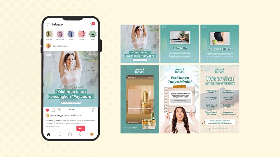 Desain Sosmed IG Feeds dan Story - Profesional Unlimited Revisi
