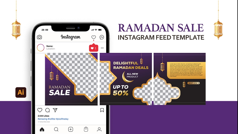 Desain Poster dan Banner FEED SOSMED 1 HARI JADI