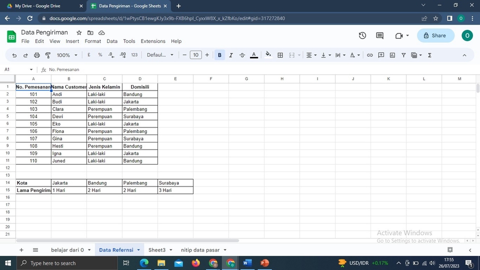 Data Entry Google Sheet & Excel, Word dan Googel Form