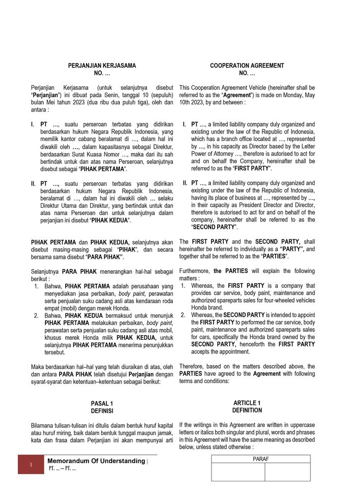 Translate Bahasa Indonesia ke English (Vice Versa) Harga Per Halaman