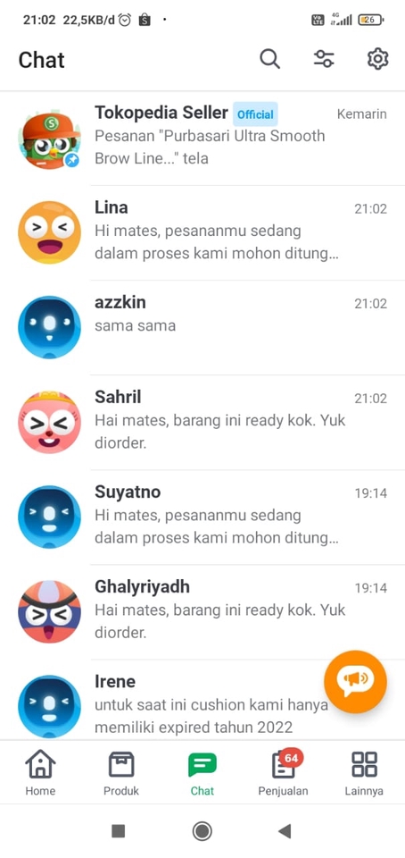 Admin Chat E Commers