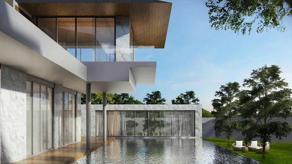 3d render perspective ภายนอก ภายใน landscape