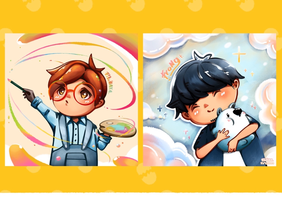 รับวาดออกแบบ Character น่ารัก,Sticker Line,Mascot