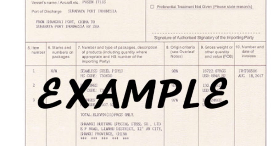 JASA PENGERJAAN COO (CERTIFICATE OF ORIGIN)