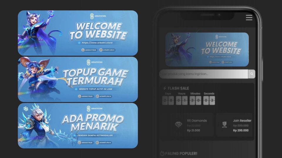Jasa Desain Banner Website Topup Diamond