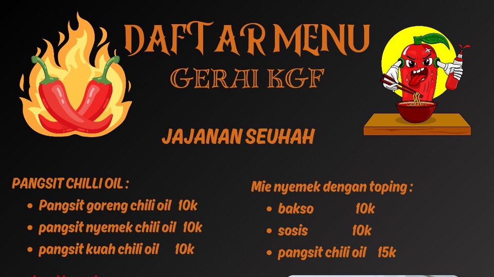 desain daftar menu makanan dengan desain yang modern