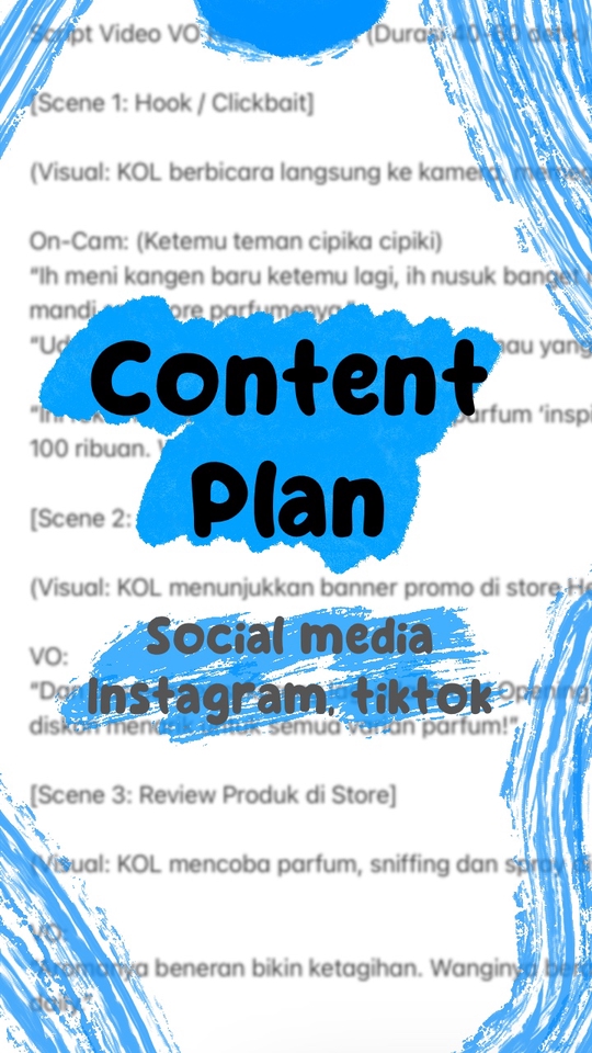 Jasa penulisan Brief konten, script konten, copywriting, content plan