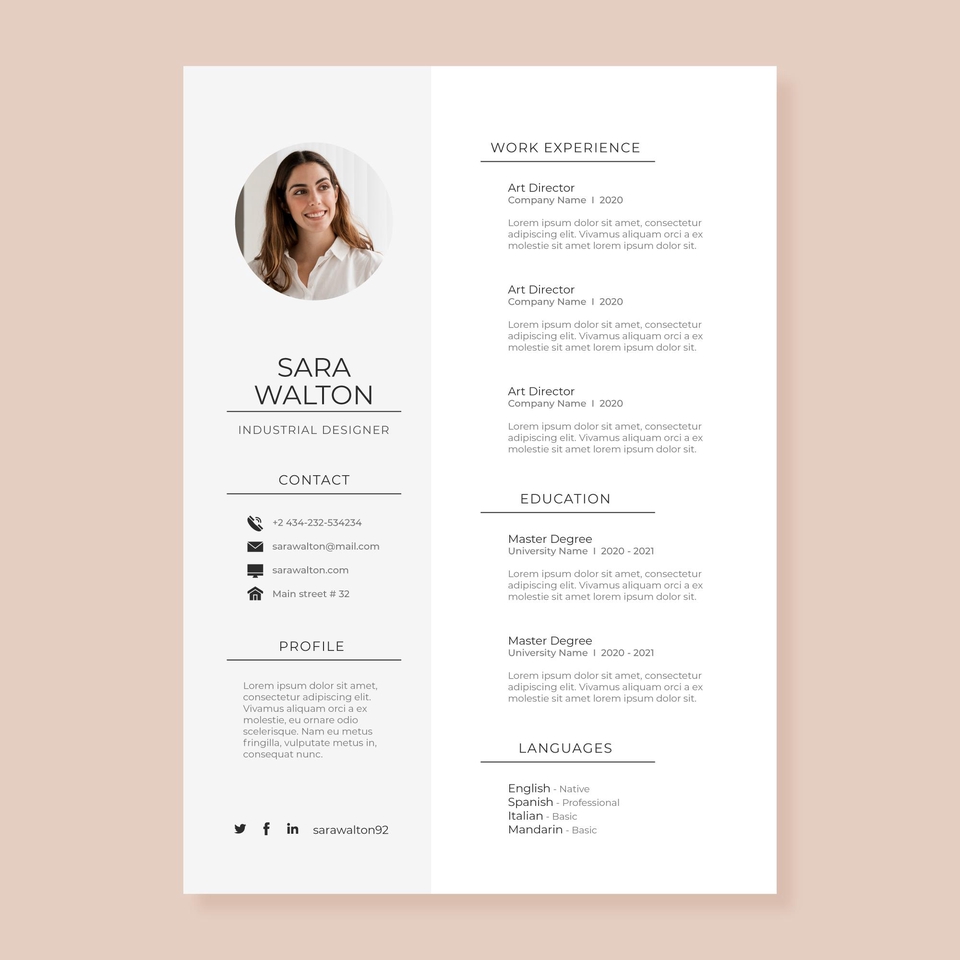 Jasa Desain Resume / CV Minimalis