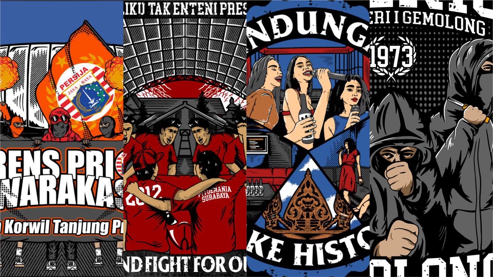 Ilustrasi Desain Ultras, Hooligan, Casual