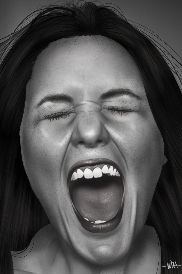 Ilustrasi Potret Realis (Hitam Putih)