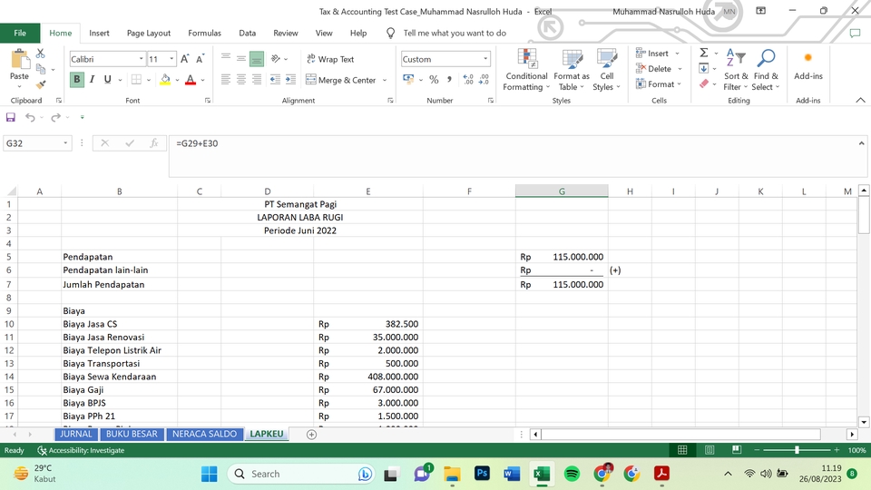 JASA PENYUSUNAN LAPORAN KEUANGAN DAN LAPORAN PAJAK