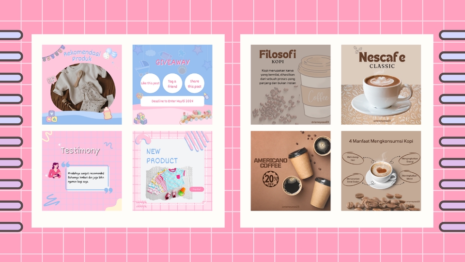 Design Konten Instagram 9 Feed 1 hari jadi FAST RESPON