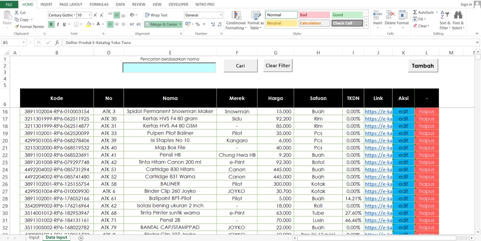 JASA REKAP DATA DAN SEBAGAINYA DI EXCEL