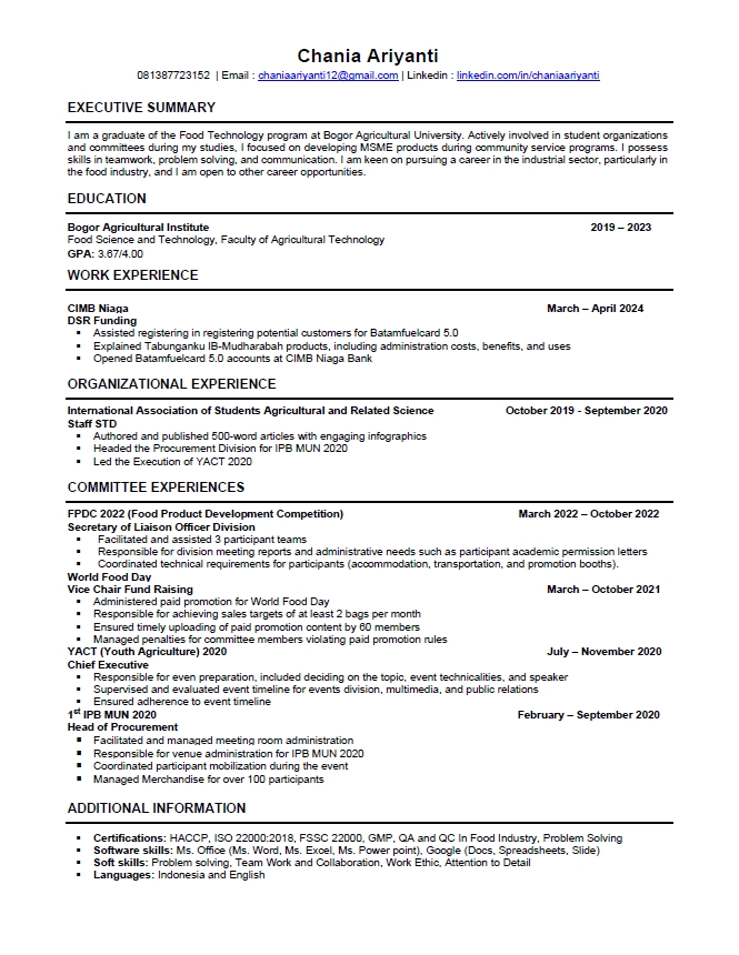 Edit CV ATS Friendly dan Penulisan Surat Lamaran Kerja (English ...